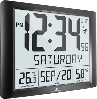 Marathon Atomic 10 Inch Weather Station And Clock With 3 Remote Sensors ...