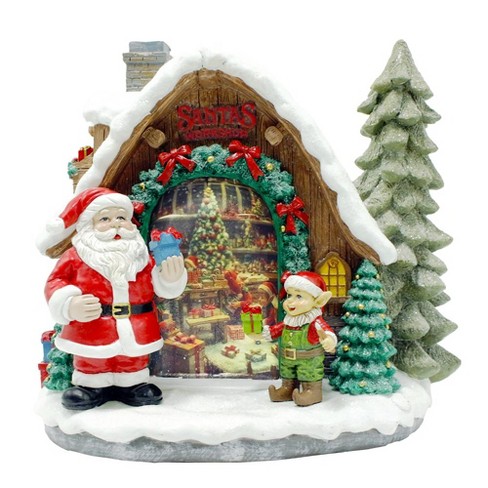 Santa's Workshop Delight Figurine, 10" Christmas Station With Elves ...
