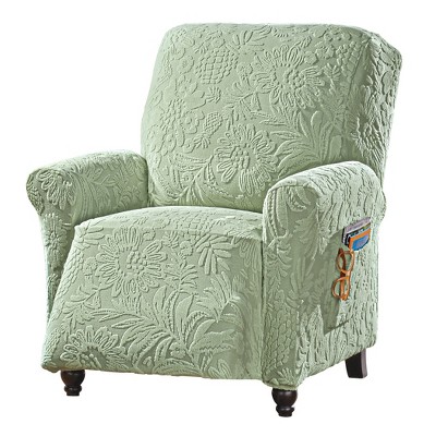 Collections Etc Diamond Quilted Stretch Recliner Cover With Storage ...