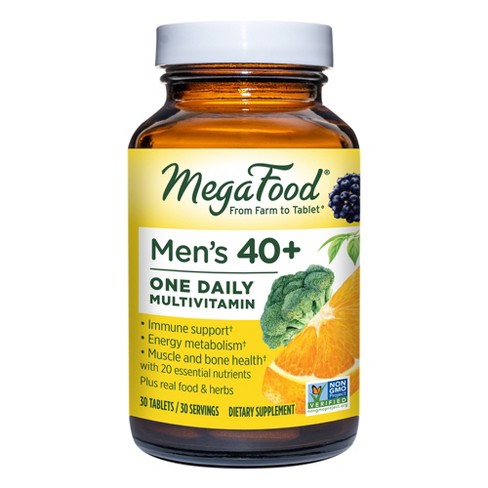 Megafood Mens Multivitamin, Multivitamin For Men 40+ Immune Support ...
