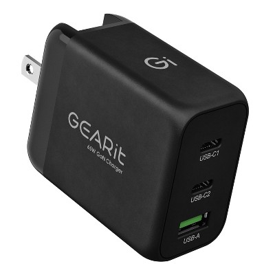 GEARit 65W USB-C Super Fast GaN Charger Black : Target