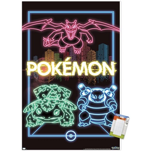 Trends International Pokémon - Neon Group Unframed Wall Poster Print ...