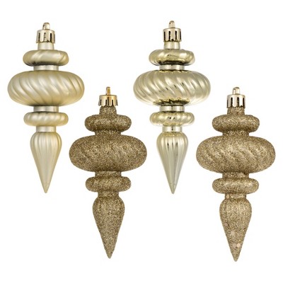 Northlight 6ct Shiny And Matte Finial Shatterproof Christmas Ornament ...