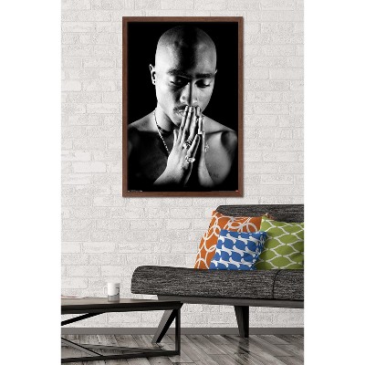 Trends International Tupac - Praying Framed Wall Poster Prints Mahogany ...