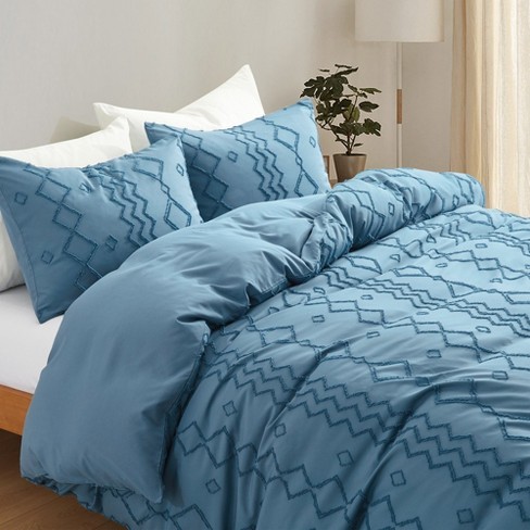 Peace Nest Tufted Microfiber Clipped Duvet Cover Set With Zipper ...