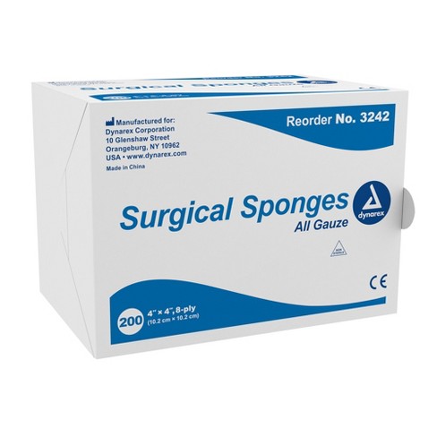 Dynarex Surgical Sponges, Non-sterile Cotton Gauze : Target