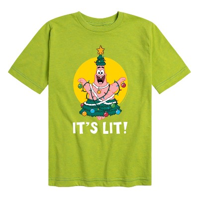 Boys' Spongebob Squarepants Patrick It's Lit Short Sleeve Graphic T ...