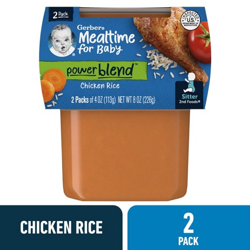 Gerber Sitter 2nd Foods Chicken Rice Baby Meals - 2ct/4oz Each : Target