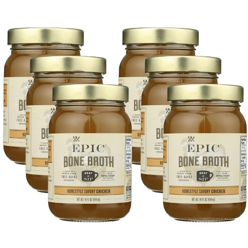 Epic Homestyle Savory Chicken Bone Broth - Case Of 6/14 Fz : Target