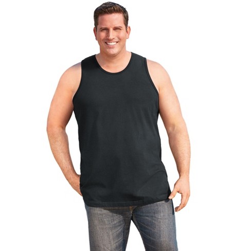 Kingsize Men's Big & Tall Shrink-less Lightweight Tank - 9xl, Black ...