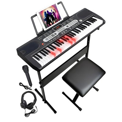 Skonyon 61-key Portable Electric Keyboard Set Piano Kit With Lighted ...