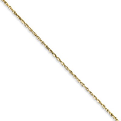 Black Bow Jewelry 0.8mm, 10k Yellow Gold, Baby Rope Chain Necklace, 24 ...