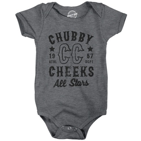 Chubby Cheeks All Stars Baby Bodysuit Funny Cute Sport Team Champs ...