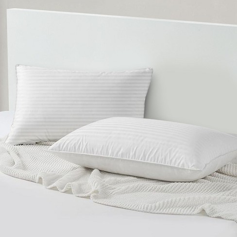 Set Of 2 Bed Pillows 100% Cotton Pillow With Stripes Pattern - King ...