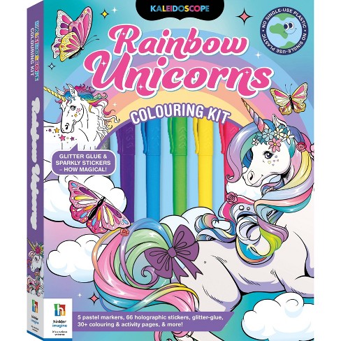 Hinkler Books Rainbow Unicorns Coloring Kit: Unicorns To Color, Craft ...