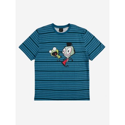 Invader Zim Zim & Gir Blue & Black Crew Neck Short Sleeve T-shirt-xs ...