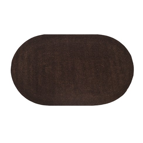 96" X 120" Chenille Solid Collection Chesnut Reversible Indoor Area ...