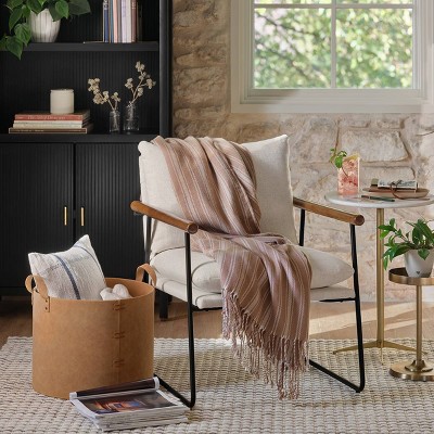 Grooved Wood Arch Bookcase Cabinet - Black - Hearth & Hand™ With ...