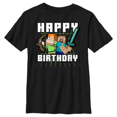 Boy's Minecraft Happy Birthday Steve And Alex T-shirt : Target