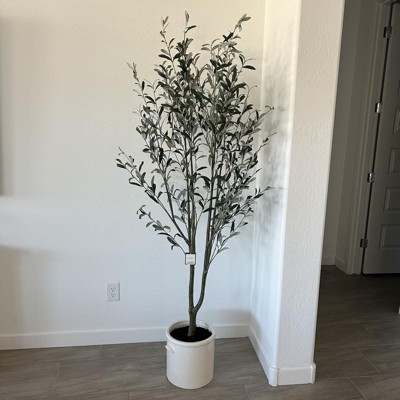 76.5"x 30" Artificial Olive Tree In Ceramic Pot - Threshold™ Designed ...