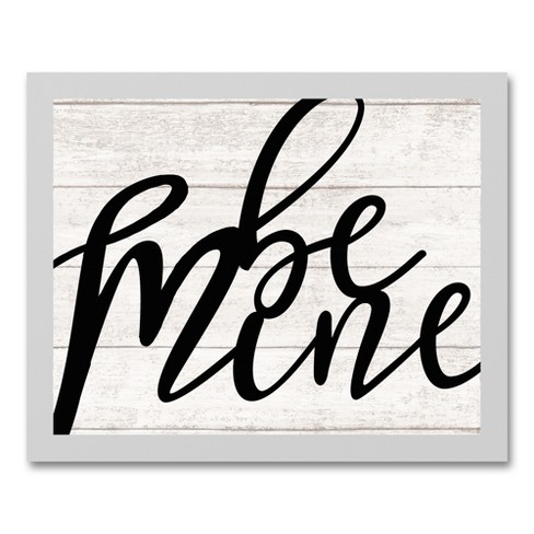 Creative Products Be Mine Script 15.63 X 12.63 White Framed Canvas : Target