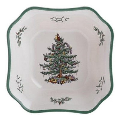Spode Christmas Tree Cranberry Server With Slotted Spoon : Target