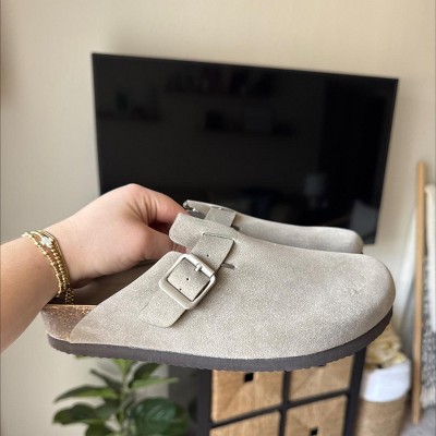 Women's Betsy Clog Mule Flats - Universal Thread™ Taupe 6 : Target