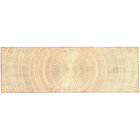 48" X 16" Wood Geometric Handmade Intricately Carved Radial Wall Decor ...