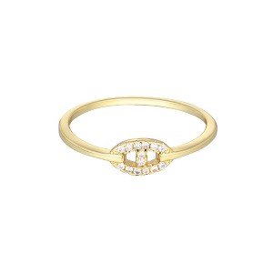 Adornia 14k Gold Plated CZ Link Ring (6) : Target