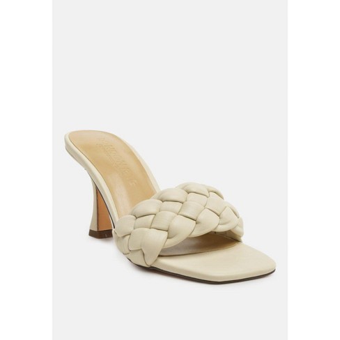 London Rag Womens Woven Strap Spool Heel Sandals 8 : Target