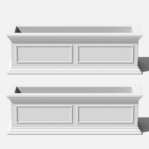 Veradek Brixton Window Box 36" Plastic Planter 2-pack White : Target