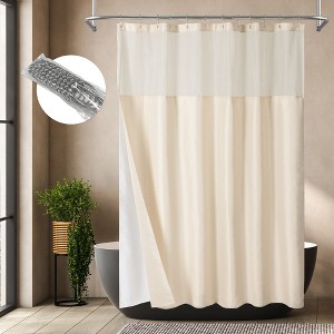 Linen Like Polyester Fabric with Snap In Liner and 12 Metal Hooks, 71 ...