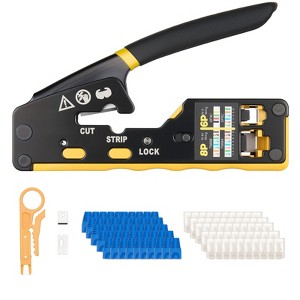VEVOR Crimping Tool, RJ45/RJ11/RJ12 Ethernet Crimper, Crimp Tool Kit ...