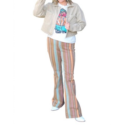 Women's Mid Rise Stretch Striped Denim Flare Jeans - Judy Blue 28 : Target