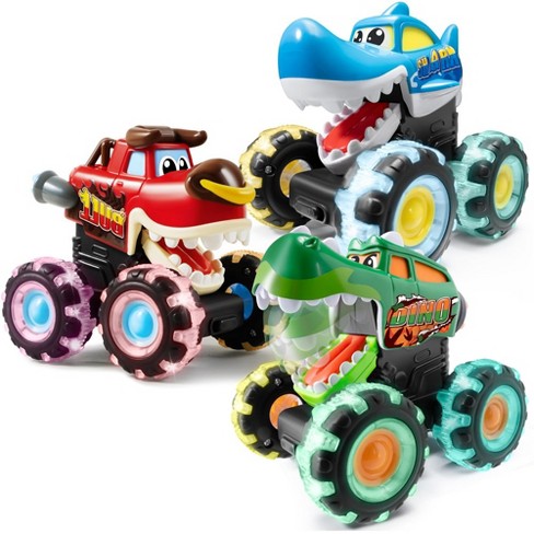 Syncfun 3 Pack Monster Truck Toy - Motion Activated Cars For Toddlers ...