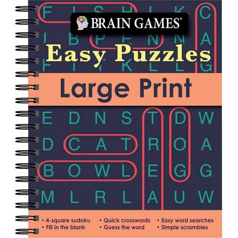Brain Games - Easy Puzzles - Large Print - (brain Games Large Print) By ...