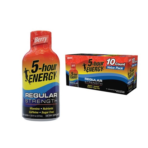 5 Hour Energy Shot Regular Strength - Berry - 1.93 Fl Oz/10pk : Target