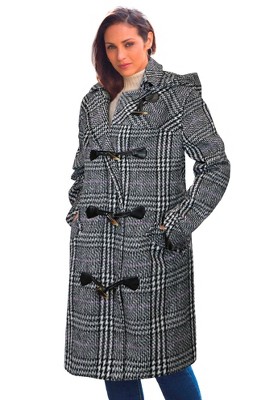 Jessica London Women's Plus Size Hooded Toggle Wool Coat, 14 W - Black ...