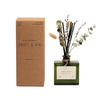 Craft & Kin Reed Diffuser Set With Flower For Home With Wild Lavender ...