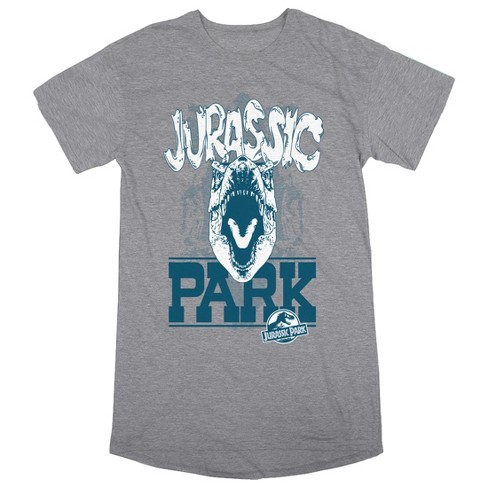 Jurassic Park Roaring T-rex Crew Neck Short Sleeve Heather Gray -xxl ...