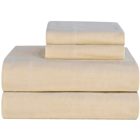 Pointehaven Ultra Soft 100% Cotton Sand Solid 170 Gsm Flannel 4 Pc ...