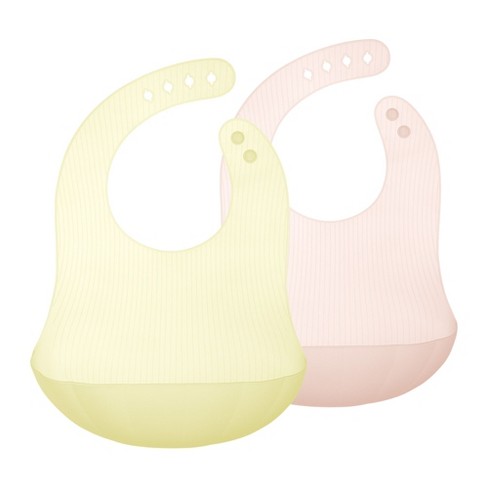 Olababy Fold N Go Silicone Bib With Travel Case - Lemon/coral (2pk ...