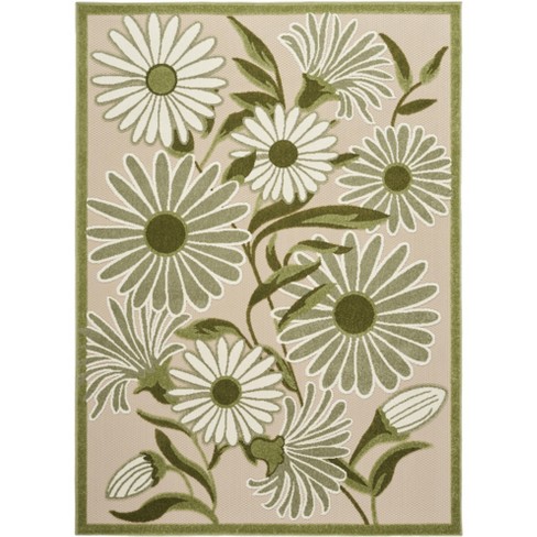 Nourison Aloha Daisy Flower Flatweave High-low Indoor Outdoor Area Rug ...