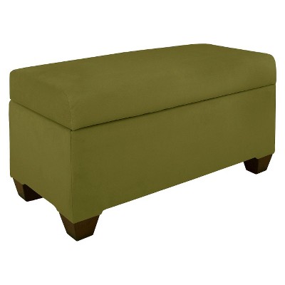 Ivy Upholstered Storage Bench With Brass Legs Sage Green (kd ...