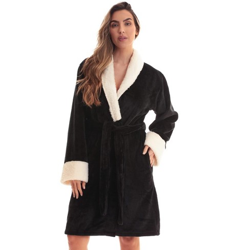 Just Love Womens Plush Solid Robe | Ladies Bathrobe 6947-blk-3x : Target