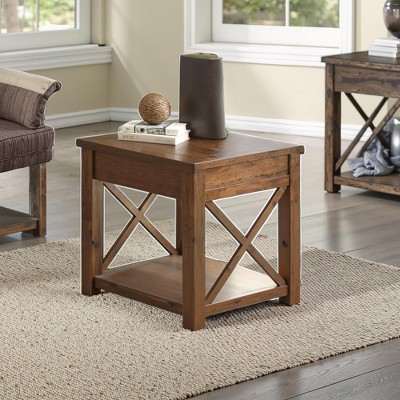 VYNXARIA Lenka End Table in Brown - Chic and Functional Side Table for ...