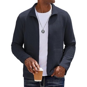 COOFANDY Men's Lightweight Varsity Jacket Casual Bomber Jackets Waffle ...