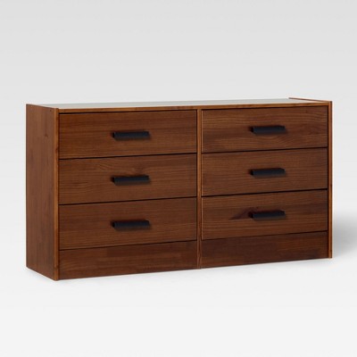 Walker Edison Easy Assembly Solid Wood 6-Drawer Dresser with Handles ...