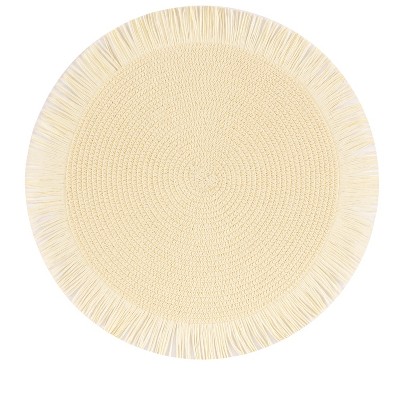 Set Of 4 Ivory Fringed Placemats - Shiraleah : Target