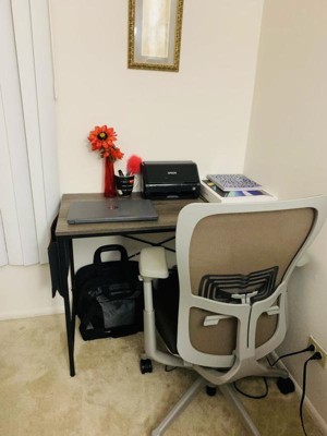 Bestier Computer Office Desk W/ Steel Frame, Mobile Phone And Tablet ...